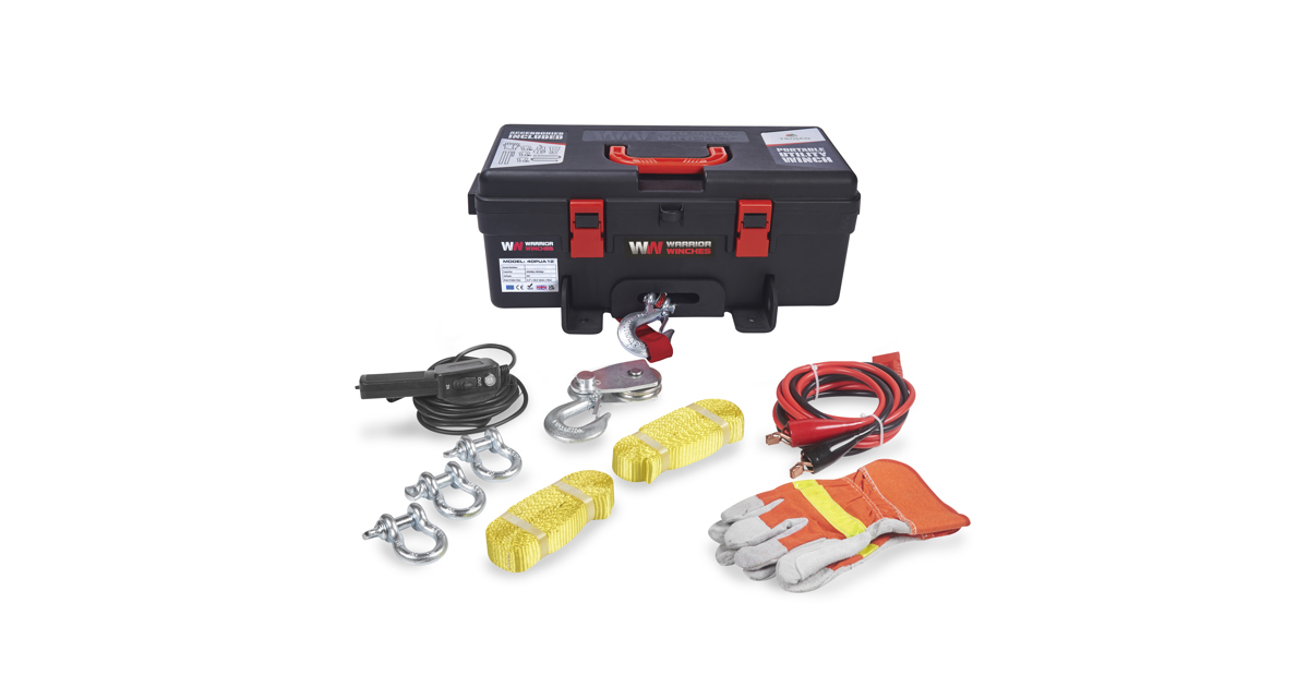 Vinsj Trojan 4000 12V i bærbar verktøykasse | Warrior Winches ...